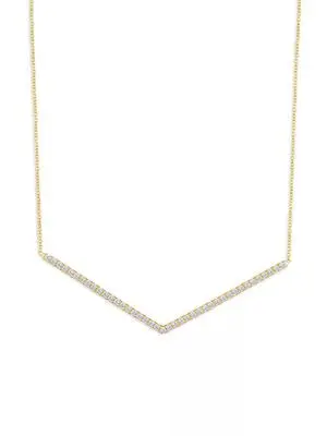 LISA NIK 18k Yellow Chevron Diamond Necklace - Gold