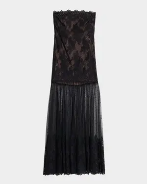 Retrofete Vespera Strapless Lace Dress