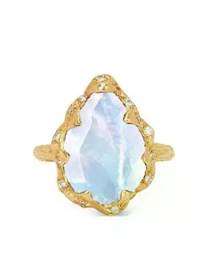 LOGAN HOLLOWELL 14kt Moonstone And Diamond Ring - Gold