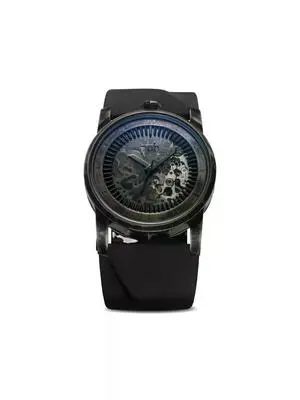 FOB PARIS R413 Torch Leather Watch - Black