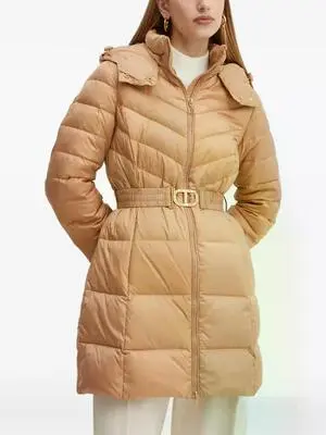 TWINSET Belted Hooded Puffer Jacket