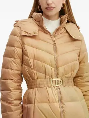 TWINSET Belted Hooded Puffer Jacket