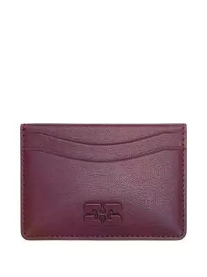 GANNI Logo-detail Cardholder - Purple