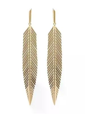 CADAR 18kt Rose Gold Feather Drop Earrings