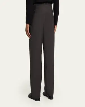 THE ROW Wool And Cashmere Mista Trousers - Brown