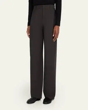 THE ROW Wool And Cashmere Mista Trousers - Brown