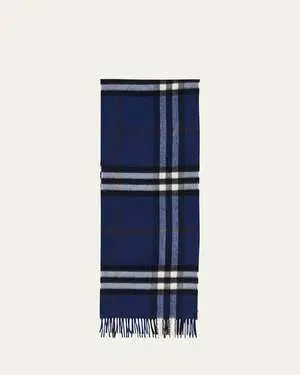 Burberry Cashmere Check Scarf - Blue