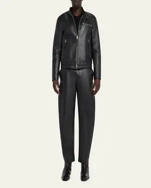 TOM FORD Pebbled Leather Biker Jacket