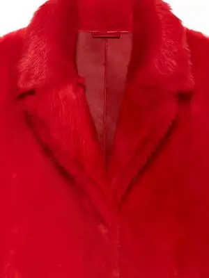 LISKA Fur-collar Coat - Red