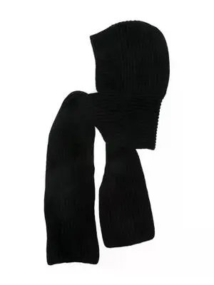 LISKA Ribbed Hat Scarf - Black