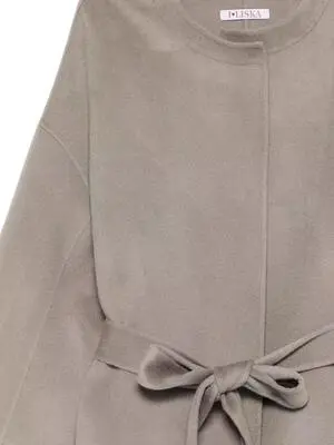LISKA Belted Cashmere Coat - Grey