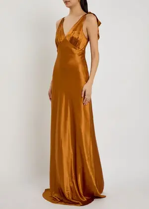 REFORMATION Pernille Silk Gown - Copper