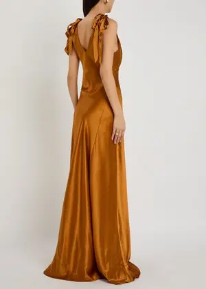 REFORMATION Pernille Silk Gown - Copper