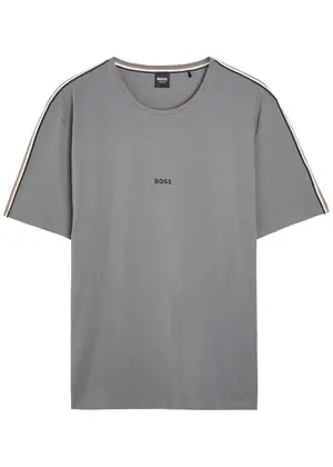 BOSS Unique Logo Stretch-cotton T-shirt - Grey
