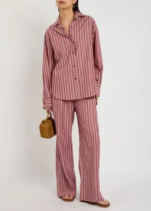 Faithfull The Brand Striped Cotton Shirt - Red