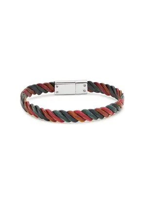 Paul Smith Braided Leather Bracelet - Multicoloured