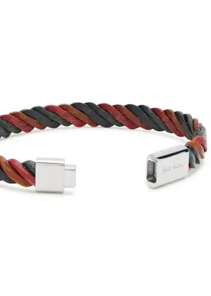 Paul Smith Braided Leather Bracelet - Multicoloured