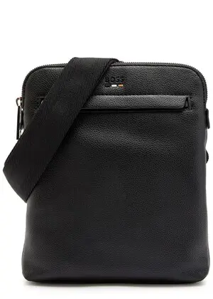 BOSS Grained Leather Cross-body Bag - Black