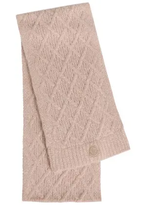 Moncler Metallic-weave Alpaca-blend Scarf - Pink