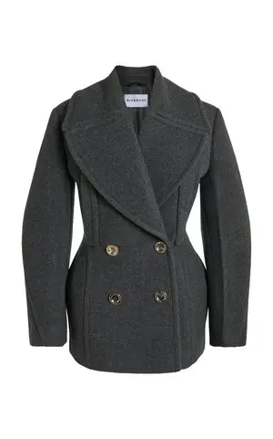 Givenchy Paneled Felted Pea Coat