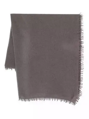 LISKA Frayed-edges Cashmere Scarf - Grey