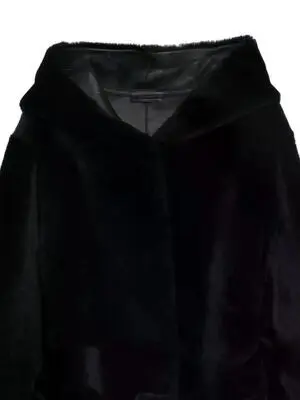 LISKA Hooded Belted Coat - Blue