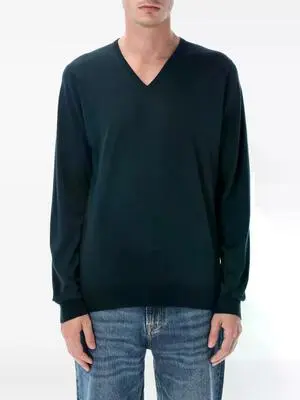 John Smedley Blenheim V-neck Sweater - Green