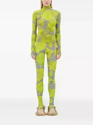MSGM Floral-print Split-hem Trousers
