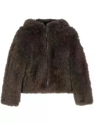 LISKA Fur-design Cashmere Hooded Jacket