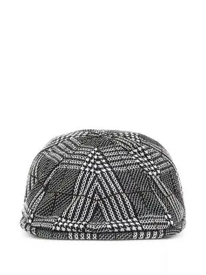 KANGOL Pattern Flexfit Flat Cap - Black