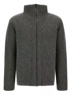Herno Ribbed High-neck Zip-up Cardigan