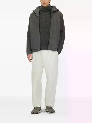 Herno Ribbed High-neck Zip-up Cardigan