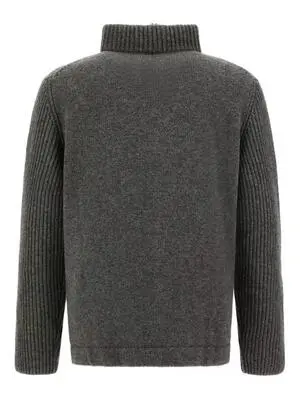 Herno Ribbed High-neck Zip-up Cardigan