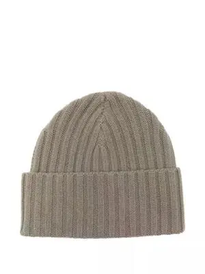 LISKA Ribbed Cashmere Beanie - Neutrals