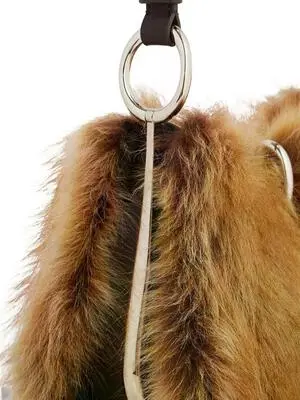 Rabanne Ring-detail Fur Shoulder Bag