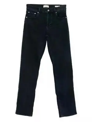 FRAME Buttoned Straight-leg Jeans
