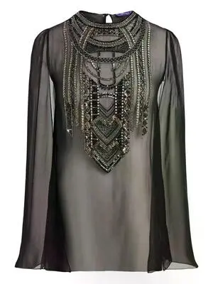 Ralph Lauren Embellished Cape Top