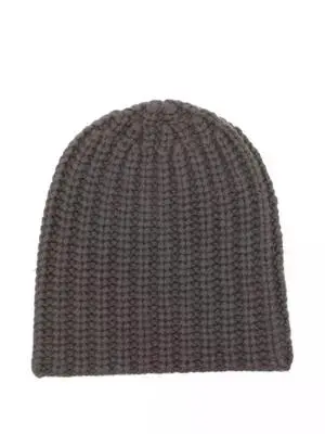 LISKA Ribbed Cashmere Beanie - Grey