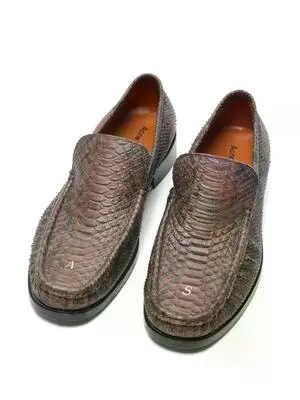 Acne Studios Snakeskin Effect Leather Loafers