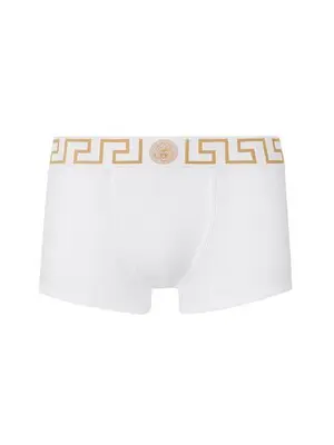 Versace Boxer Shorts With Greek - White