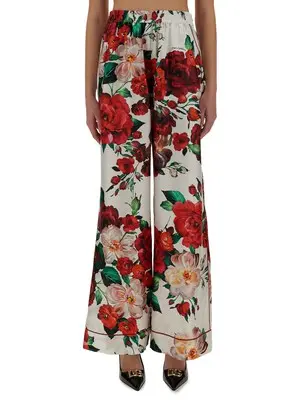 Dolce & Gabbana Rose Print Pajama Pants - Multicolour