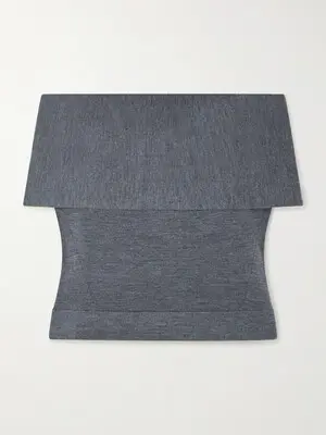 Simkhai Callahan Cropped Off-the-shoulder Wool Top