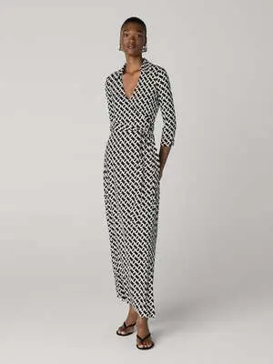 Diane Von Furstenberg Abigail Silk Maxi Wrap Dress