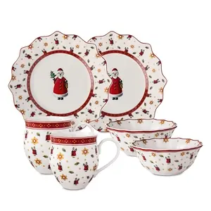 VILLEROY & BOCH Toy's Delight Santa 6 Piece Breakfast Set, Service For 2 - Multi