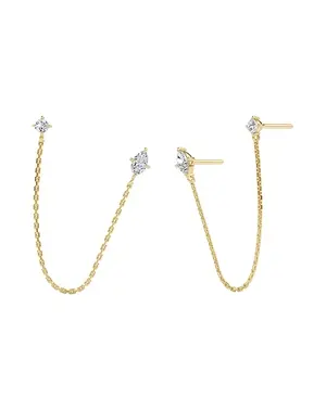 VRAI Shooting Star Draped Studs With Lab-created Diamonds - K Yellow Gold