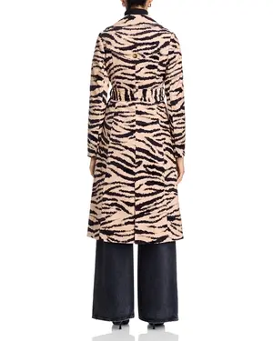 Cara Cara Karlie Zebra Velveteen Trench Coat