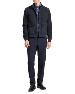 Ted Baker London Weir Suede Bomber Jacket - Navy