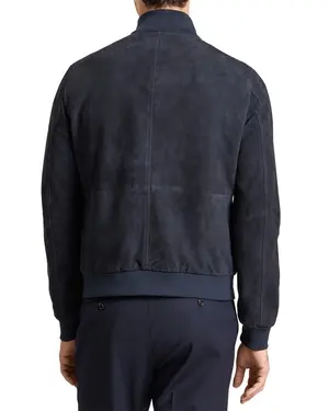 Ted Baker London Weir Suede Bomber Jacket - Navy