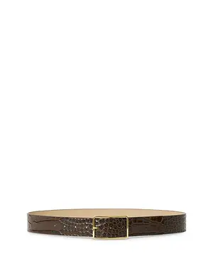 B-low The Belt Milla Croc Embossed Belt - Chocolate Gold