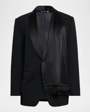 Dolce & Gabbana Silk Scarf And Shawl-lapel Dinner Jacket - Black